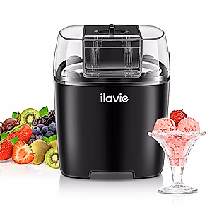 ILAVIE Ice Cream Maker Machine Soft Serve, Frozen Yogurt,Sorbet Gelato Maker and Auto Shut-off Timer, 1.5L Large Capacity Removable Inner Bowl, BPA-free, Healthy Homemade DIY Food