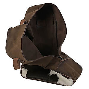 STS RANCHWEAR Cowhide Western Durable Versatile Leather Soft Zippered Boot Bag with Dual Handles and Pockets