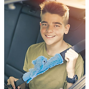 Puzzled Dolphin Super-Soft Plush Seat Belt Cover