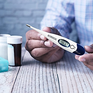 BV Medical Digital Thermometer Rigid Tip 10sec. W/100 Probe Covers Pack