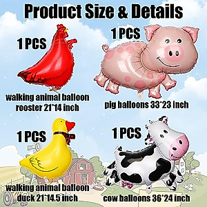 14pcs Farm Animal Balloon, Birthday Party Balloons Farm Birthday Decorations Farm Birthday Balloons for Farm Animal Theme Birthday Party Decor Supplies (8 Years Old)