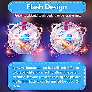 9 Pcs Light Up Cat Balls Ghost Hunting Cat Ball LED Motion Activated Cat Toy Interactive Lighted Ball Cat Toys Pet Glowing Mini Running Exercise Ball Toys for Kitten Dog Pet Animals Activity
