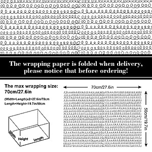 AnyDesign 12 Sheet Black White Wrapping Paper Minimalist Gift Wrap Paper Bulk Geometric Stripes Dots Art Craft Paper for Birthday Graduation DIY Crafts Gift Packing, Folded Flat, 19.7 x 27.6 Inch