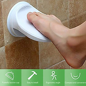 Atenalslbo Shower Pedal,Shower Foot Rest,Shower Foot Rest for Shaving Legs,Shower Step,Foot Rest for Shower to Shave Legs for with Suction Cup for Bathroom Toilet