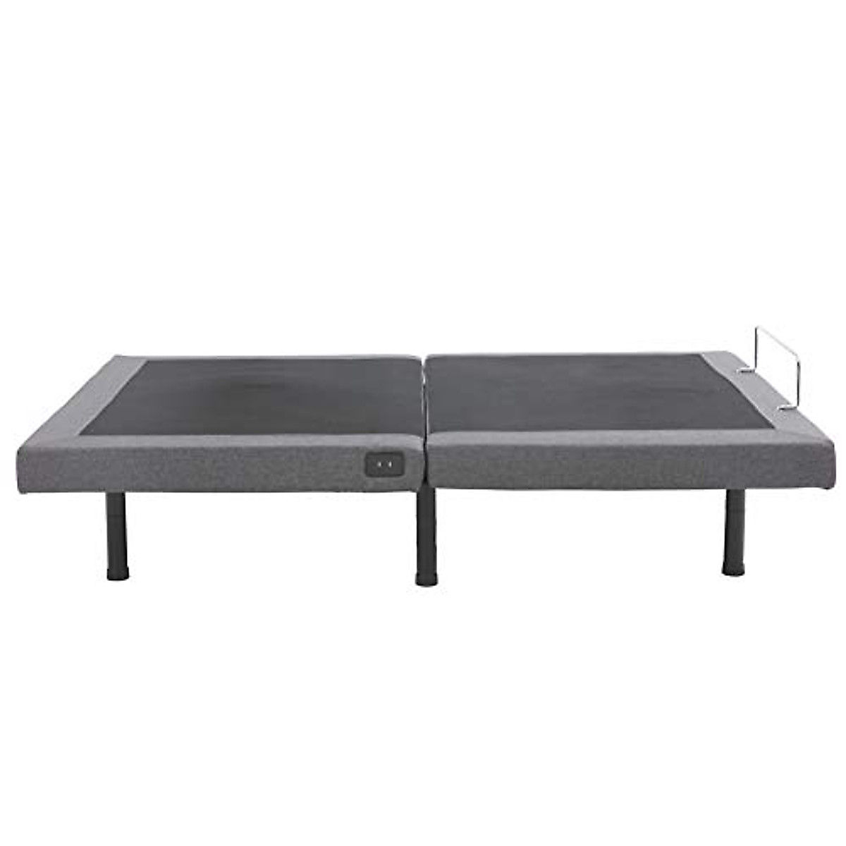 Adjustable Comfort Upholstered Adjustable Bed Base with Massage, Wireless Remote, Three Leg Heights, and USB Ports-Ergonomic, Twin XL, Dark Grey