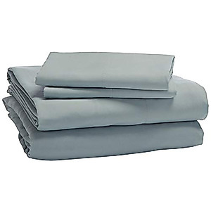 Amazon Basics 10-Piece Bed-in-a-Bag - Soft, Easy-Wash Microfiber - Full/Queen, Sea Foam Medallion