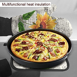 VunKo Watercolor Sunflowers Oven Mitts and Pot Holders Sets Heat Resistant Oven Gloves with Non-Slip Surface for Safe BBQ Cooking Baking Grilling Set of 2