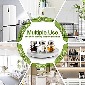 2 Pack Lazy Susan Organizers - OAMCEG 10 Inch Lazy Susan Turntable for Cabinet, 360 Rotating Kitchen Spice Rack Spinning Organizer, Bamboo Large Pantry Organization and Storage, for Fridge, Countertop