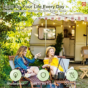 addlon 54(48+6) FT Solar String Lights Waterproof,Patio Lights Solar Powered with Remote & USB Port 15+1 LED Shatterproof Bulbs 3 Light Modes, Dimmable Solar Lights for Camping Backyard Garden