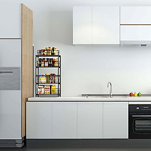 FixOwl Under Cabinet Sink Organizer with Sliding Drawer Under Bathroom Sink Storage Stackable Adjustable Height 2 Tier Countertop Organizer, 1 Pack, Black