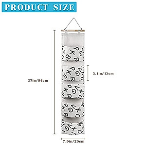 DSVENROLY 3Pcs Hanging Storage Bag with 5 Pockets, Premium Cotton＆Fabric Over The Door Hanging Organizer Waterproof Wall Door Closet Hanging Shelve for Bedroom, Washroom, Living Room