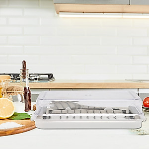 Fdit Stainless Steel Butter Preservation Box Butter Box With Lid, Butter Partition Storage Box Container With Transparent Cover For Kitchen(1#)