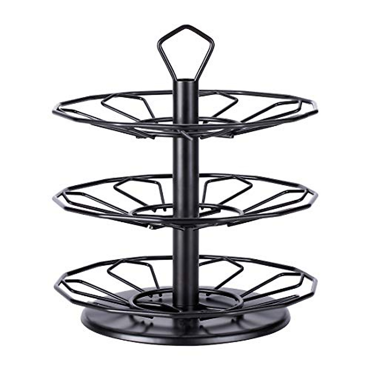 Flagship K cup Holder Carousel 3 Tier for Keurig Pod Holder Metal DIY Install Small for K-cup Storage Stand 21 K Pod Storage