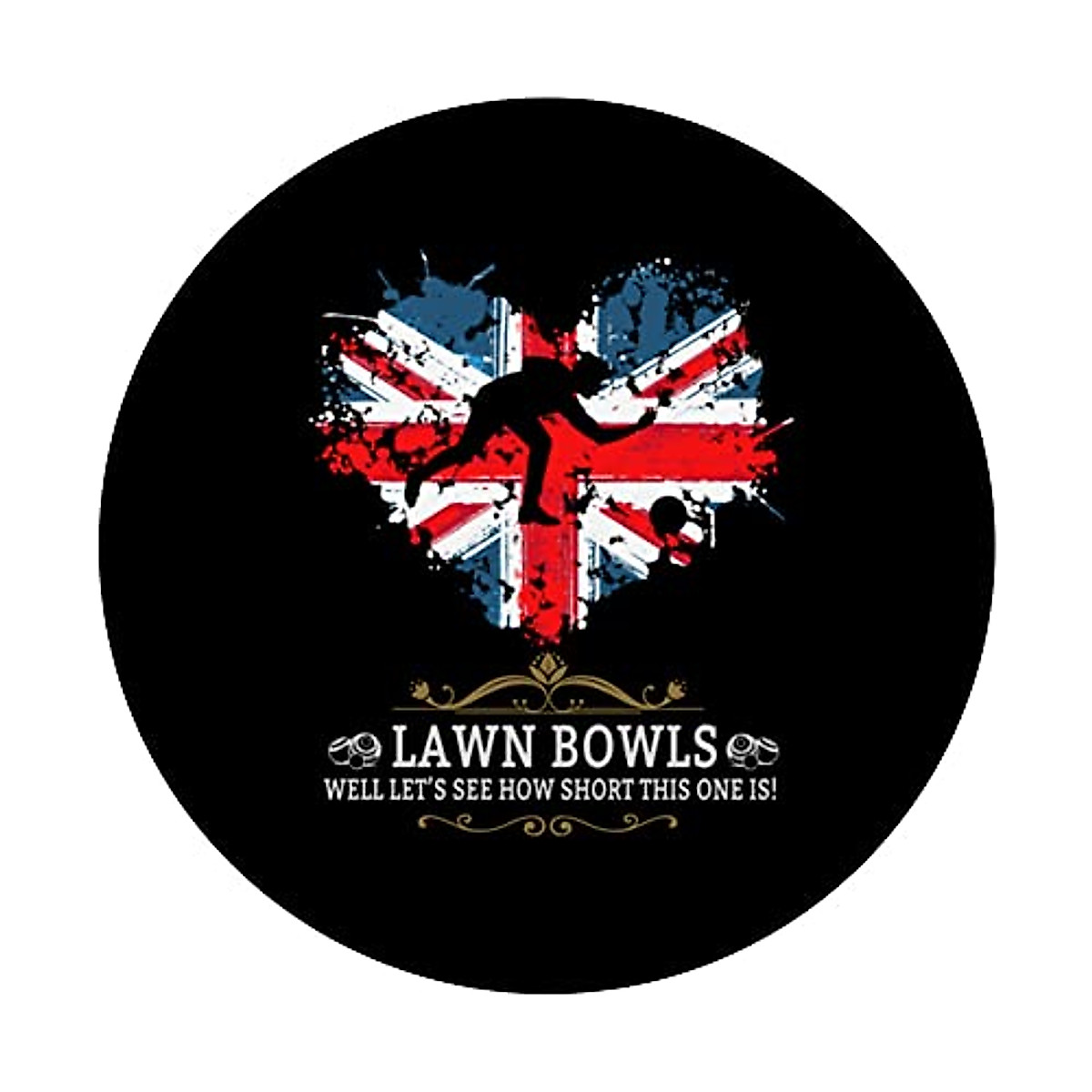 Lawn Bowls Idea For Women & UK Union Jack Flag PopSockets Swappable PopGrip