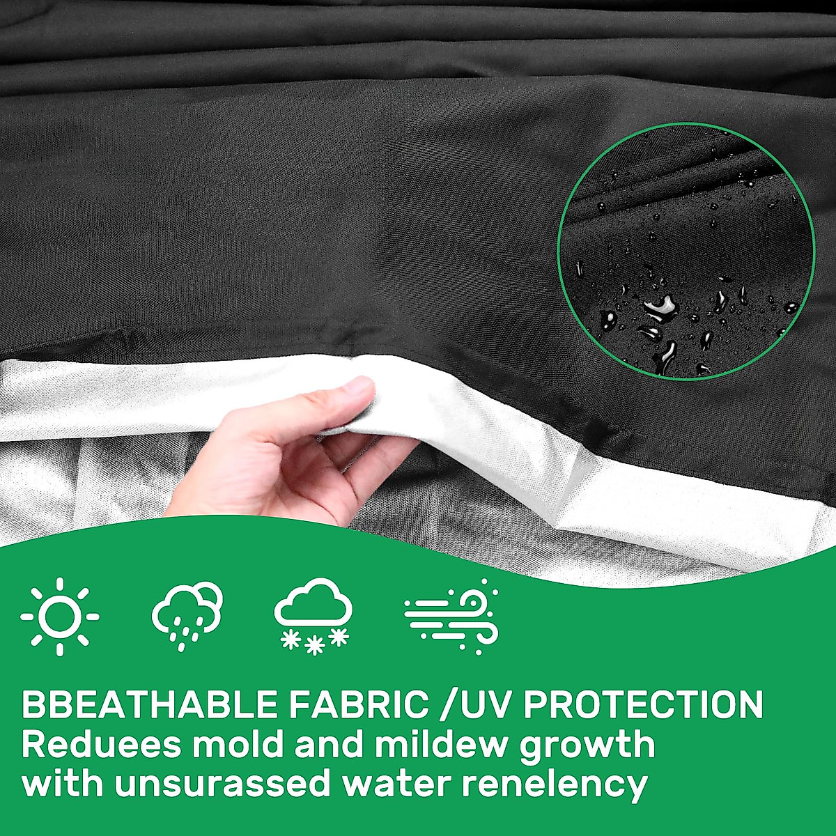 Nathdy zipper 600D Heavy Duty Black Pallet Cover | Pallet Covers Fits Large Pallets Up to 48" x 60" x 48" | Waterproof,Weather Resistant, Anti-UV, with Adjustable Velcro Strap