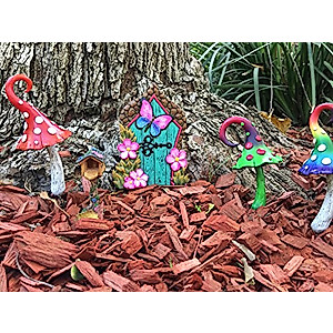 GlitZGlam Magical Miniature Mushroom Collection - 4 Fairy Garden Beautiful Miniature Mushrooms Included. A Gnome- Fairy Garden Accessory