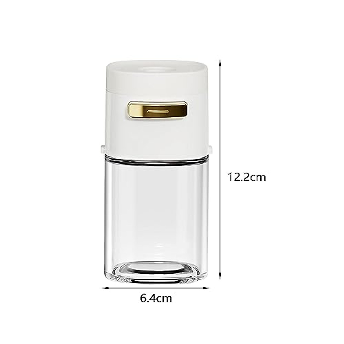Gazechimp Press Type Measuring Salts Pepper Shakers, Quantitative Each Press, Spice Containers, Seasoning Jars for Kitchen, Sugar Shaker, Seasoning Shaker, White