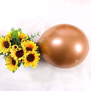 50pcs 10inch Metallic Chrome Copper Balloons Decorations for Engagement Wedding and Anniversary Celebrations Retirement Party Thanksgiving Easter and Christmas Festival Party Supplies (Copper, 10inch)