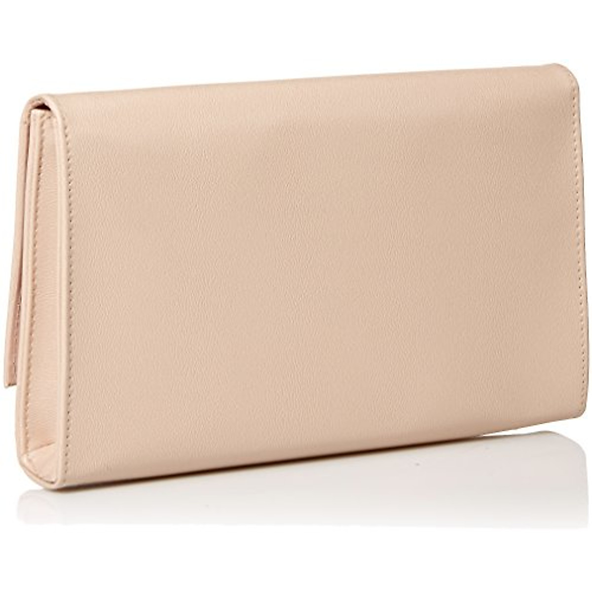 Jessica McClintock womens Nora Solid Large Envelope Clutch with Ring Closure, Nude, One Size US