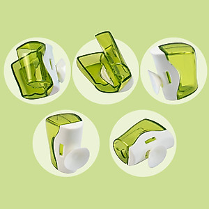 Framendino, 6 Pack Toothbrush Head Covers Caps Holder Case Protector Box with Suction Cup Convenient for Bathroom Wall Mirror Home Outdoor Travel