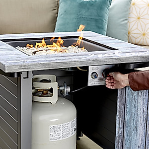 Relax Gray 30” Square Gas Fire Table