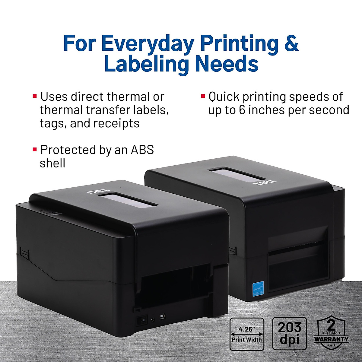 TSC - B01MUHDV6B TE200 Desktop Direct Thermal Barcode Printer - 4.25", 203 dpi