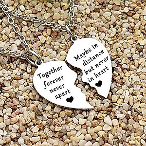 Together Forever Never Apart Maybe in Distance but Never in Heart Best Friends Necklaces BFF Sister Friendship Couples Jewelry Sets
