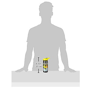 Pokemon Plastic Drinking BPA Free Water Bottle with Removable Straw, Pikachu Print, Leakproof Lid, Reusable, Lightweight, Durable Perfect for Kids & Adults-600ml, Multi, One Size