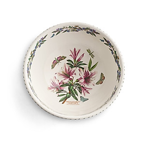 Portmeirion Botanic Garden Large Salad Bowl | 11 Inch Mixing Bowl with Azalea Motif | Made in England from Fine Earthenware | Microwave and Dishwasher Safe