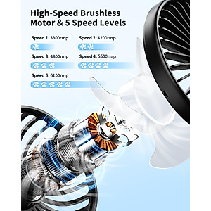 Handheld Fan, Foldable Portable Fan with LED Display, 3000mAh Battery Operated Mini Hand Held Fan, Handheld/Neck/Desk 3 in 1 Personal Small Fan for Eyelash Makeup Travel Beach Outdoor Black