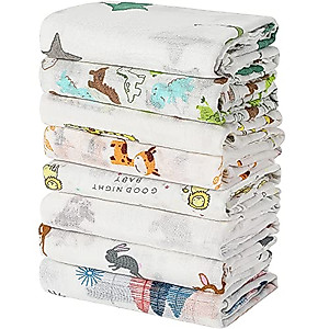 8 Pieces Baby Swaddle Blankets Infant Soft Silky Bamboo Cotton Swaddle Wrap Unisex Muslin Receiving Blanket for Newborn