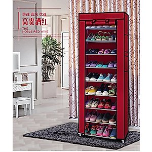 FCH Portable Shoes Rack Closet with Cover Shoes Shelf Storage Organizer Cabinet