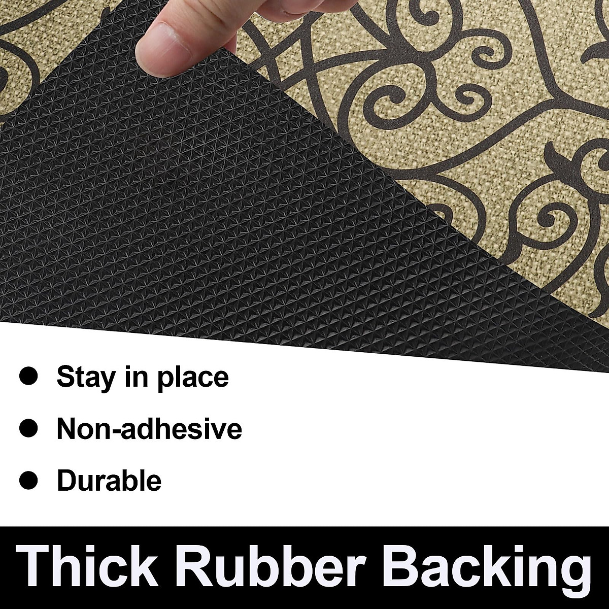 AiBOB Under The Sink Mat, 24 X 36 in, Durable Premium Mats Protect Kitchen and Bathroom Cabinets, Waterproof Absorbent Shelf Liner, Black