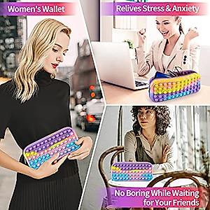 XNMOA Pop Pencil Case,Popping Fidget Toy Pencil Bag ,Push Bubble Silicone Sensory Toy Cute School Supplies,Large Capacity Pop Sensory Pencil Box For Teen Girls Office Pen Case Women