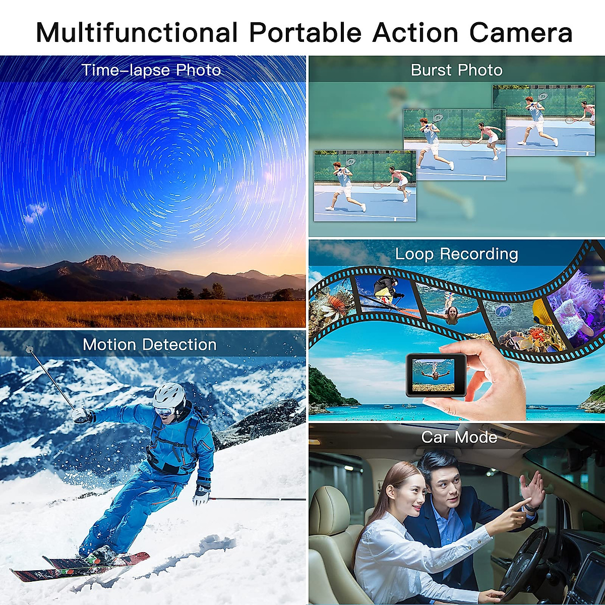 Mafomil Action Camera 4K 60FPS,WiFi Sports Camera with Touch Screen,24 MP HD Underwater Camera,EIS 170 ° Ultra Wide Angle, 98FT Waterproof Underwater Camera(Remote Control/32G SD Card/Accessory Kit)