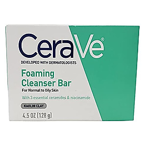 CeraVe Foaming Cleanser Bar for Normal to Oily Skin - Bundle of 6 Cleanser Bars - Fragrance Free - 4.5 oz Cleansing Bars