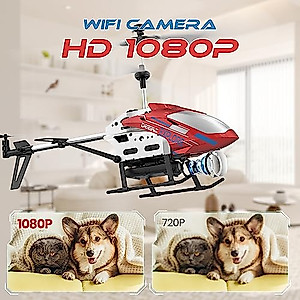 DEERC Remote Control Helicopter W/ 1080P HD Camera, RC Helicopters W/FPV Live Video, LED Lights, Altitude Hold, Gyroscope, 2.4GHz Toy for Boys Girls