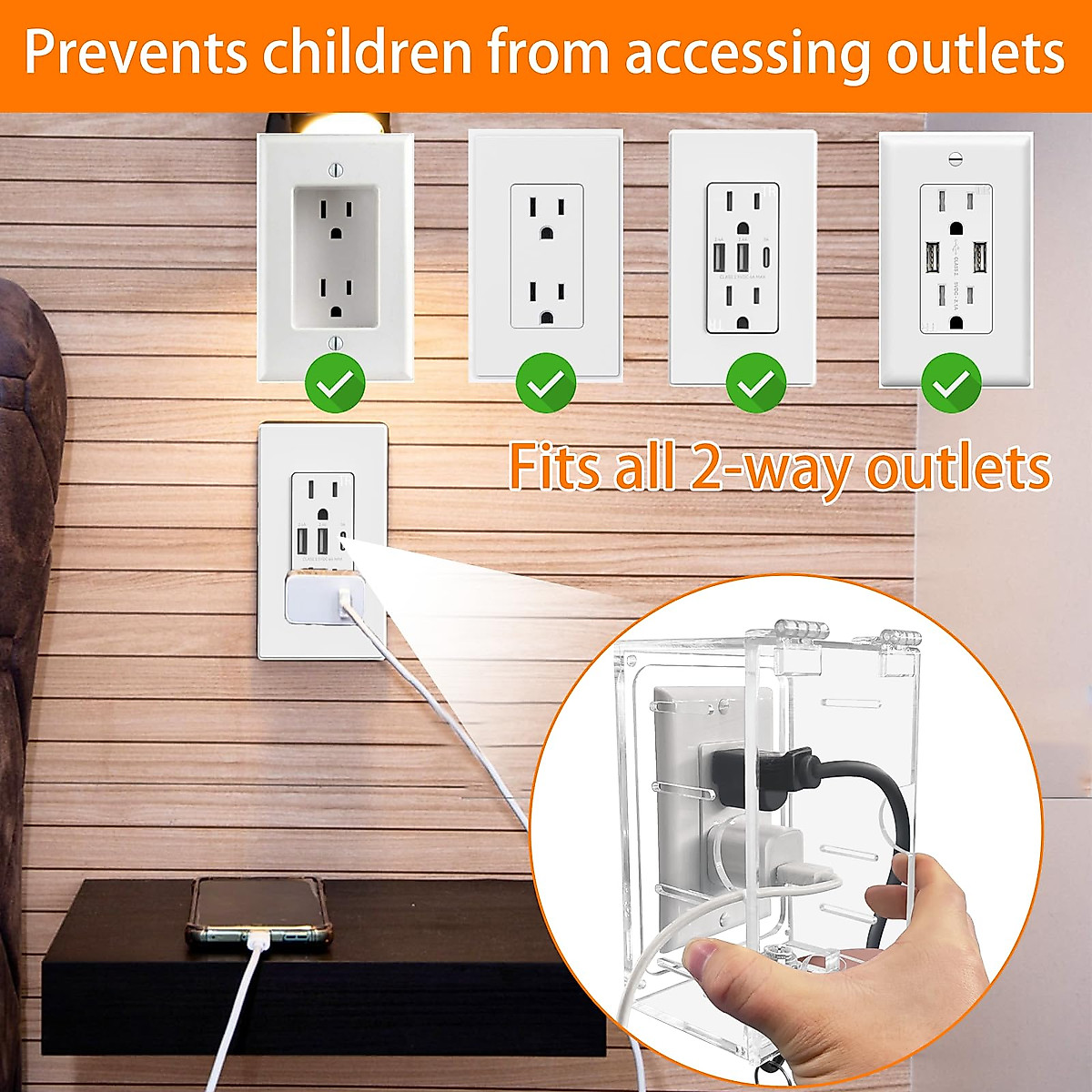 groword Switch Cover,Baby Proof Light Outlet Covers,Child Safety Switch Plate Guard,Wall Plug Box,Kids Electrical Protector Box Fits All Outlet 4.95" H X 3.35" W X 1.77" D or Smaller (1 Pack)