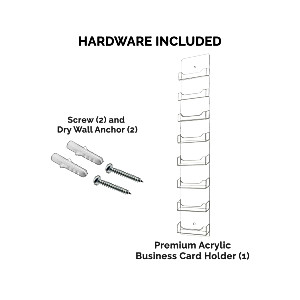 Wall Business Card Holder with Hanging Hardware for 3.5" x 2" Gift 8 Slot Card Card Rack Retail Stores or Salon Multi Pocket Clear Acrylic One Piece by Marketing Holders