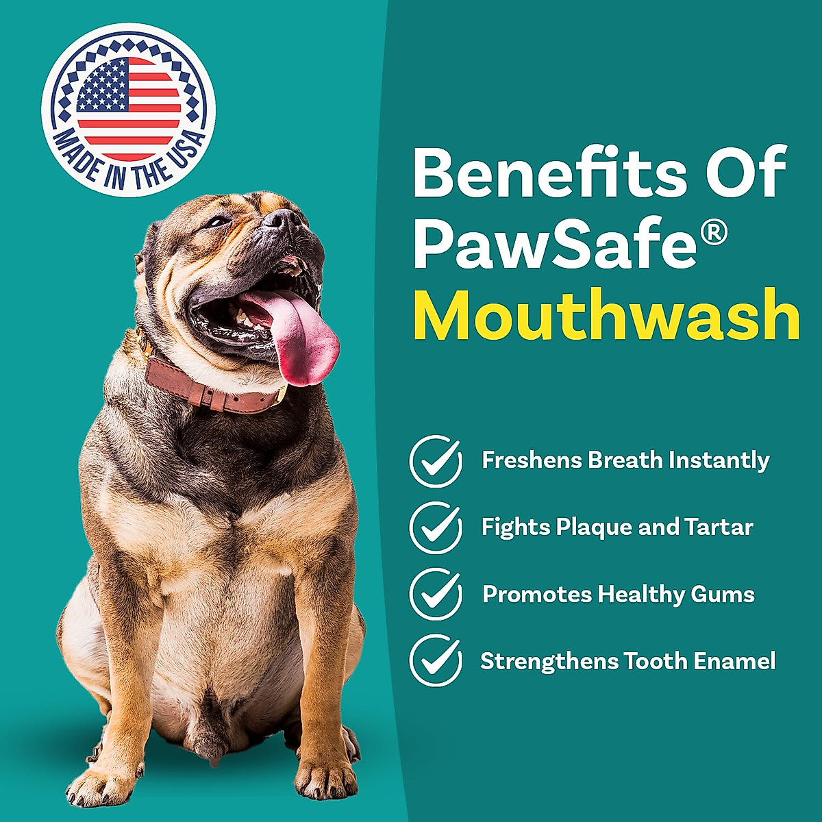 Dog Mouthwash, Dental Water Additive for Fresh Breath, Plaque & Tartar Control, Best Natural Cleaning Freshener Formula for Healthy Teeth & Gums, Advanced Easy-to-Use Oral Care Solution
