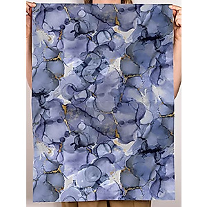 CENTRAL 23 Marble Wrapping Paper - 6 Sheets Gift Wrap - Ink Blot - Navy Blue - Abstract Giftwrap for Birthday - Comes With Stickers - Recyclable