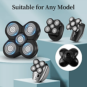 Vsmooth Electric Shaver Replacement Head - Shavers for Bald Men Replaceable Head - Waterproof Blades for Men Replacement Shaving Heads - Wet & Dry Electric Razor Floating Replacement Blade Head