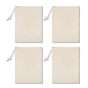 Lenenz 4 Pack Reusable Laundry Bags - 100% Cotton Multi Purpose Travel Laundry Bag - Durable & Machine Washable - Large Laundry Bag 28 x 36"