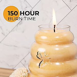 A Cheerful Giver Spring Candles Honey Butter Beehive Jar Candle - 30 Ounces with 150 Hours Burn Time - Gifts for Women