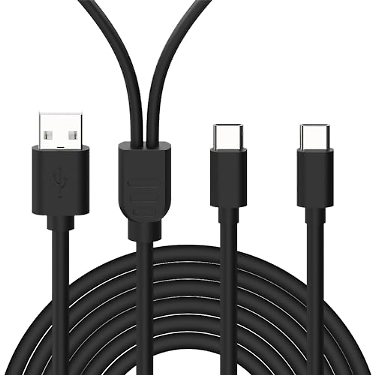 Geekria QuickFit Console Charging Cable, Charger Cord for PS5 Dualsense Controller, Y-Splitter USB C Fast Charger Cable, 2 in 1 Multiple Charger Cord for Playstation 5 / Xbox Series X (10FT)