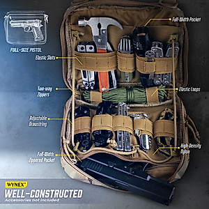 WYNEX Tactical Large Admin Pouch of Double Layer Design, Molle EDC EMT Utility Pouch with Map Sleeve Modular Tool Pouch Large Capacity Flag Patch Included
