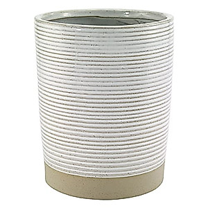 Avanti Linens - Wastebasket, Decorative Trash Can, Ribbed Style Home Decor (Drift Collection)