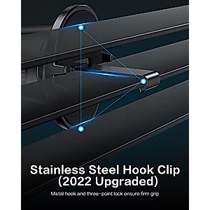 OMOTON Car Phone Holder Mount for Car Air Vent [Metal Clip], Cell Phone Holder Car Hands Free Cradle in Automobile, 360° Adjustable Cellphone Vent Clamp Fit for iPhone 14 13, All Smartphones, Black