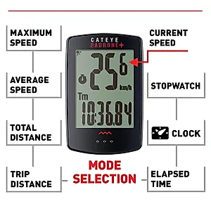 CATEYE, Padrone Plus Wireless Bike Computer, Black