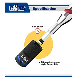 LaBear - 1PC 1/2 to 7/16 hex adapter, 1/2"Drive to 7/16" Hex Drive Quick Change Adapter